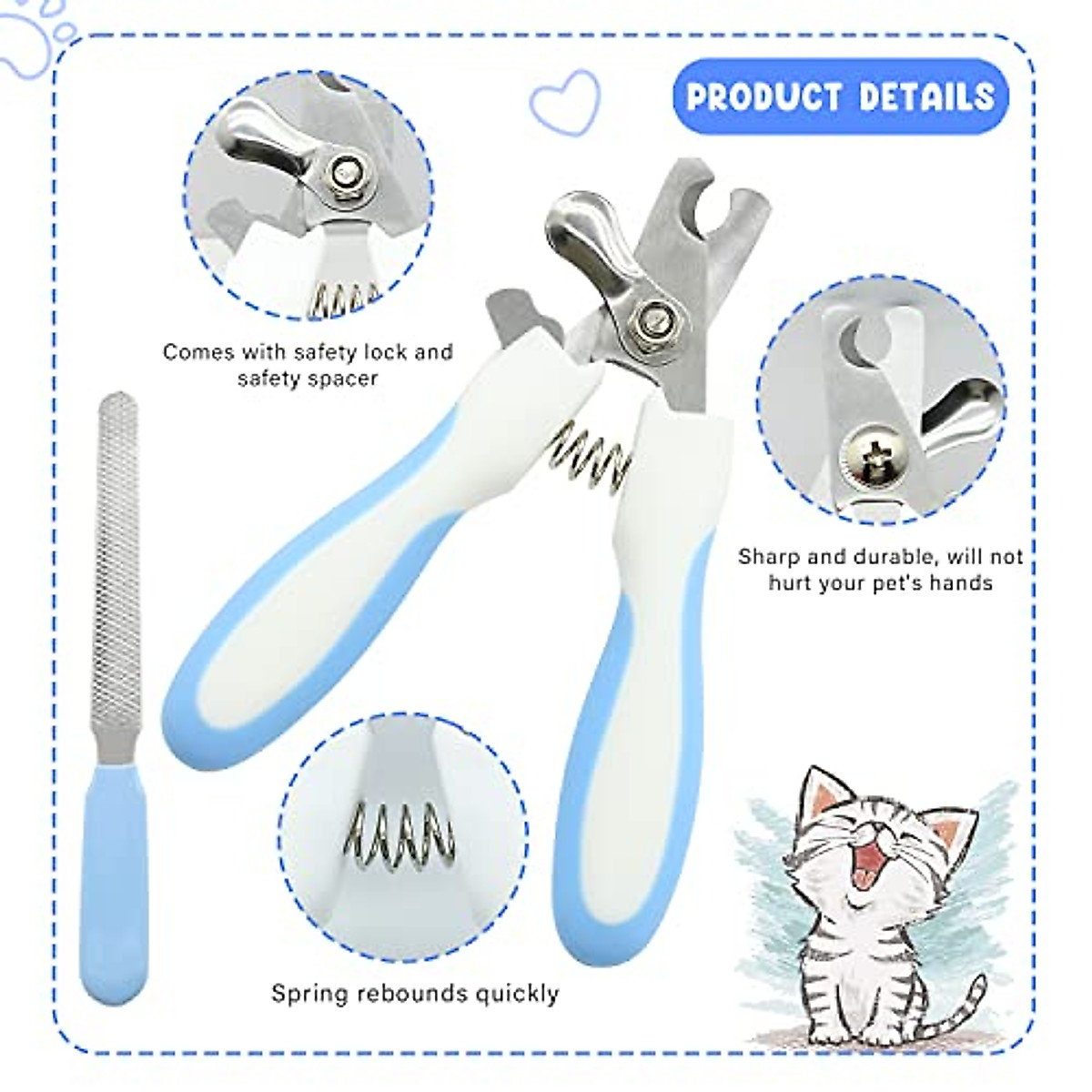 Rabbit Grooming Kit with Slicker Rabbit Brush Bath Massage Glove Brush Pet Shedding Comb Nail Clipper Trimmer 6 Piece Set for Bunny Kitten Guinea Pig Cat Chinchilla Ferret Small Animals