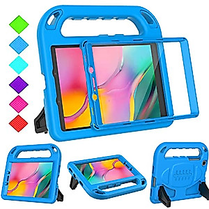 BMOUO for Samsung Galaxy Tab A 8.0 Case 2019 SM-T290/T295, Tab A 8.0 2019 Case with Screen Protector, Shockproof Light Weight Handle Stand Galaxy Tab A 8.0 inch 2019 Kids Case Without S Pen - Blue