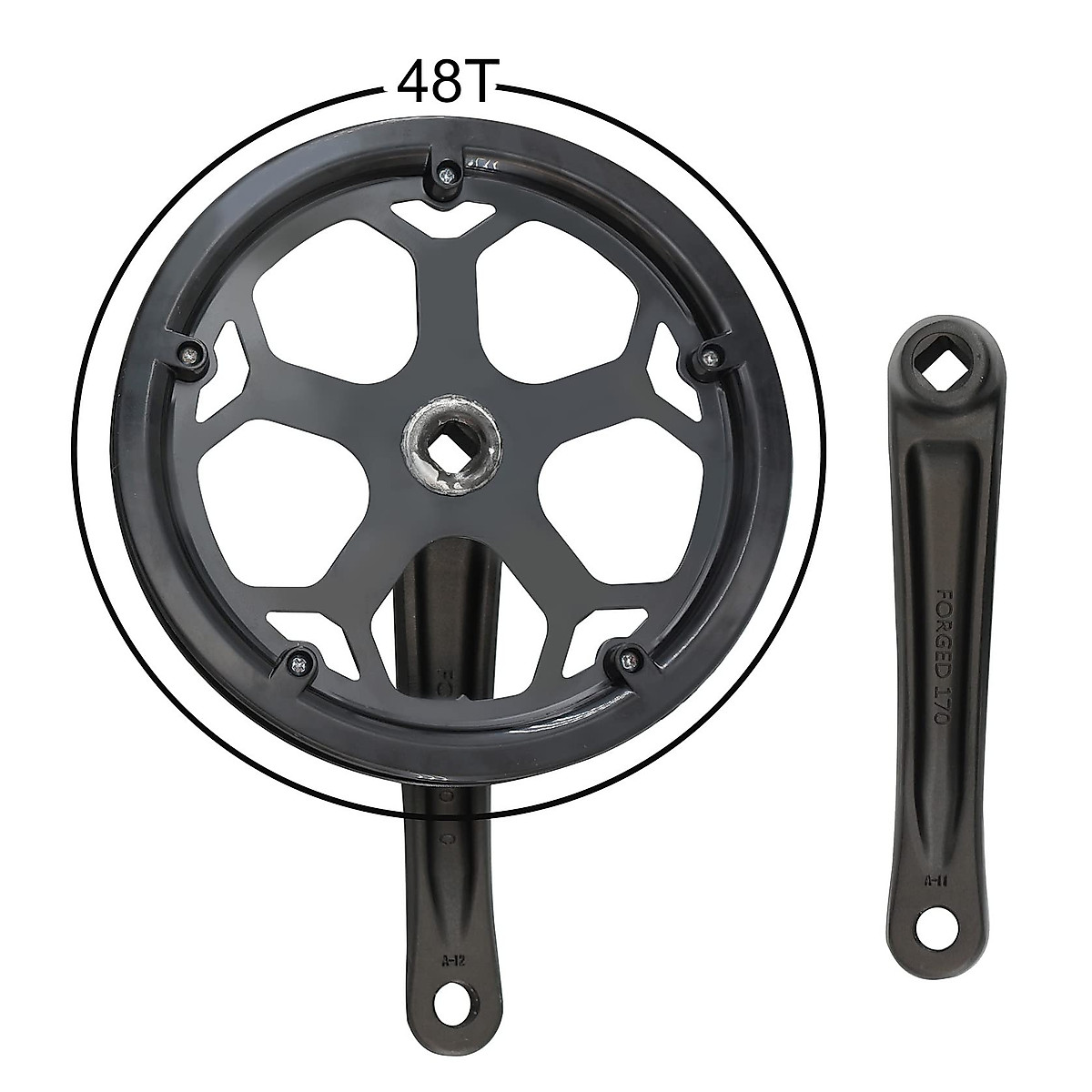 WEERAS Urban Folding Bicycle Crank Single Speed 48T 170mm, Comes with Protective Case