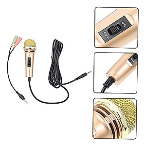 Milisten 4pcs phone microphone mini karaoke vocal mobile microphone stereo microphone female adapter microphone for singing portable mic Singing Microphone plastic miniature tablet