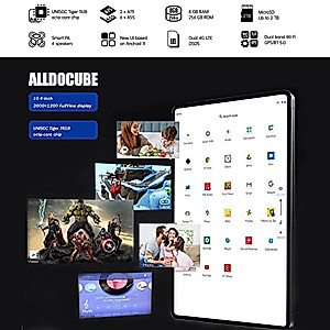 ALLDOCUBE Android Tablet 10.4", iPlay40Pro Tablet PC, Android 11, UNISOC Tiger T618 CPU, 8GB RAM/256GB ROM, in-Cell Technology IPS Screen, 2.4+5G WiFi, TF Expansion for Study Work Entertainment
