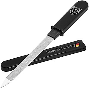3 Swords Germany - brand quality double sided (fine & coarse) SAPPHIRE POCKET NAIL FILE manicure pedicure grooming for professional finger & toe nail care by 3 Swords, Made in Solingen Germany (82501)
