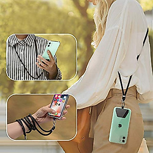 takyu Phone Lanyard, Universal Cell Phone Lanyard with Adjustable Nylon Neck Strap, Phone Tether Safety Strap Compatible for Most Smartphones (Black)
