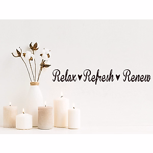 Summerjokes Relax Refresh Renew Funny Wall Sticker Decal Vinyl Sticker, Family Bathroom Toilet Spa Art Wall Decoration (199)