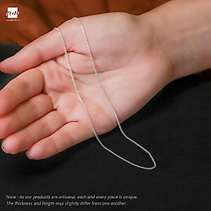 Amberta 925 Sterling Silver 1.5 mm Curb Chain Necklace Length 18" inch / 45 cm (18)