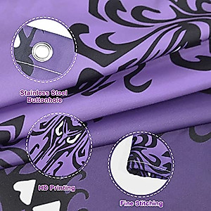 BestLives Halloween Shower Curtain 72 x 72 Inches Haunted Mansion Ghost Purple Bath Curtain Waterproof Polyester Fabric Bathroom Curtain with 12 Hooks-L8