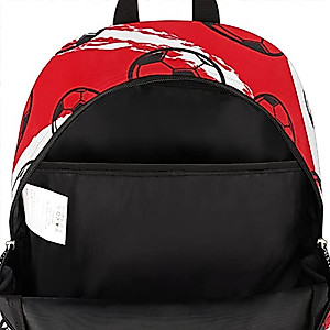 AUUXVA Soccer Football Print Backpack for Women Men Girls Boys, Casual Daypack Backpacks Durable School Bag Laptop Bookbag Rucksack for School Travel Work Camping Hiking