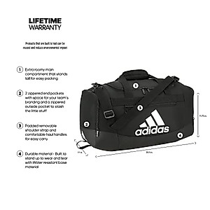 adidas Unisex Defender 4 Small Duffel Bag, Team Onix Grey, One Size