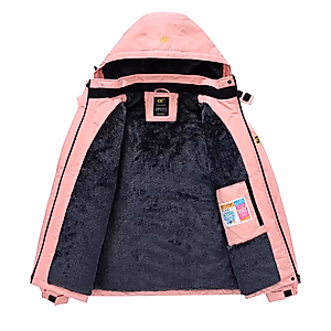 Pdbokew Women's Skiing Snowboarding Jackets Fleece Hood Mountain Snow Coat