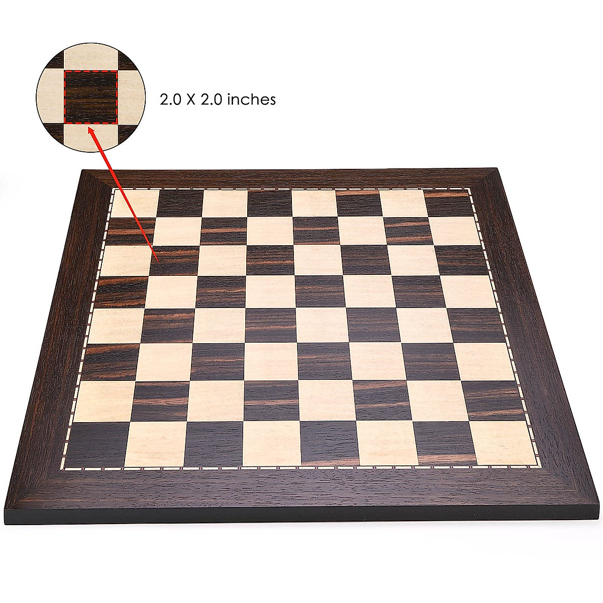 AMEROUS 19 Inches Professional Wooden Tournament Chess Board with 2.0" Squares/Gift Package/Chess Board Only (No Chess Pieces)