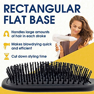 Giorgio Detangling Paddle Brush - Large Air Cushion Paddle Brush with Ball Tip Tourmaline Bristles-Anti Static Paddle Brush for Men and Women Hair Care,Wet or Dry, Hair Styling Tool for Blow Drying