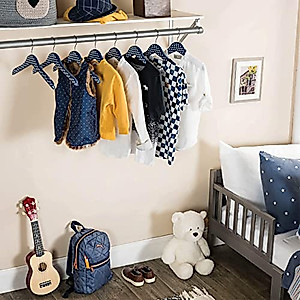 High-Grade Children's Wooden Hangers (10 Pack) Durable Baby Wooden Hangers for Nursery - Cute & Charming Design Kids Clothes Hangers with Notches, 360° Hook - Toddler Wood Hangers for Jackets Etc