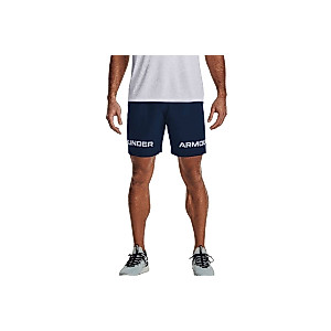 Under Armour Woven Graphic Wordmark Shorts, Academy Blue (408)/White, Medium