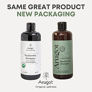 Arugot Organic Shampoo & Conditioner - Moisturizing with Hyaluronic Acid and Green Tea - Strength Damaged Hair, Invigorating Scalp, Nourishing - Anti Thinning & Volumizing