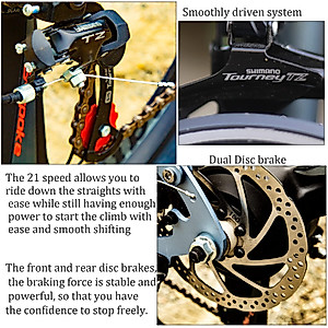 EUROBIKE HYXC550 Road Bike,21 Speed 54cm Frame Road Bicycle for Men and Women,Disc Brake 700C Adult Bike (3 Spoke Wheel)