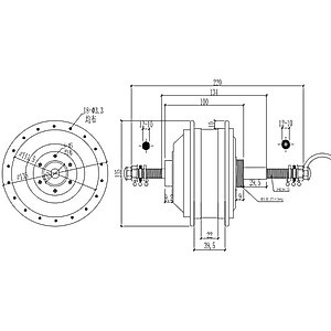 TQSHOoP 20" Rear Wheel Hub E-Bike Conversion Kit, 48V 1000W Electric Bike Brushless and Gearless Hub Motor Kit mit LED Display