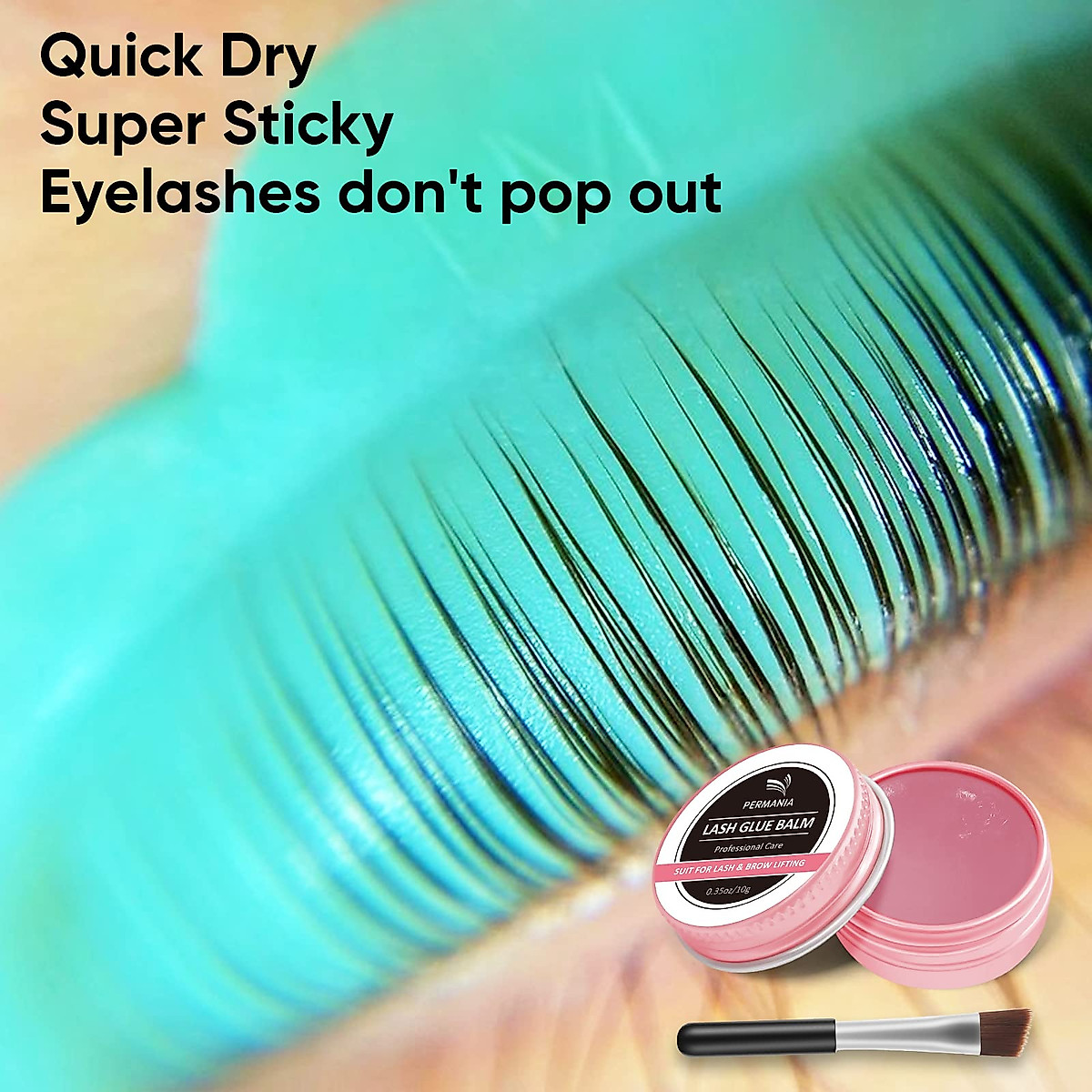 PERMANIA Lash Lift Balm Glue, New Eyelash Lifting Adhesive，0.35oz/10g Lash Lift Glue Strong Viscosity and Water Solubility for Lash Perm Kit (Rose)