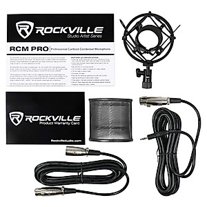 Rockville RCM PRO Studio/Recording Condenser Microphone w Samsung Capacitors, Black