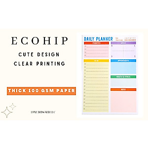 ECOHIP 10x7 6 Pack 60 Pages Daily Planner Lists to Do List Notepad Notebook Meal Planner Fitness Journal Appointment Book Undated Note Pad Total 360 Pages