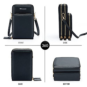 Maymooner Cell Phone Purse,Small Crossbody Bags For Women with Card Slots,Black