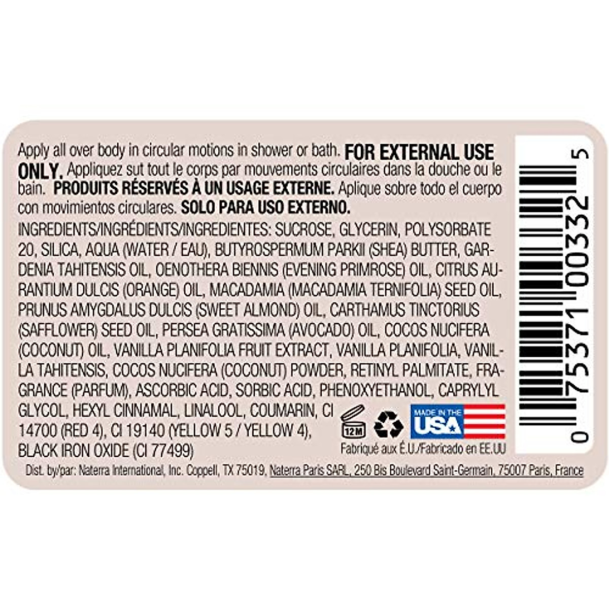 Tree Hut Tahitian Vanilla Bean Shea Exfoliating Sugar Scrub, Tahitian Vanilla Bean, 18 Oz