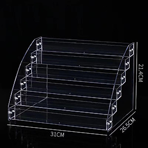 Luwecf Acrylic Business Card Holder Display Stand Display Shelf Transparent Name Cards Holder Desktop Dispenser for Greeting Cards , 6 Tier