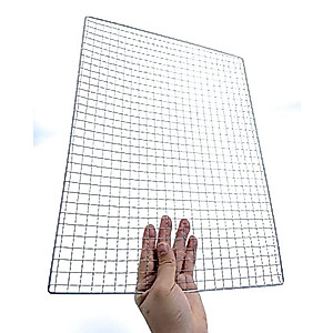 Barbecue Partner Portable Campfire Barbecue Charcoal Grill Wire mesh Rack Grate for Camping picnicking, Rectangular mesh, 16 * 12 inch