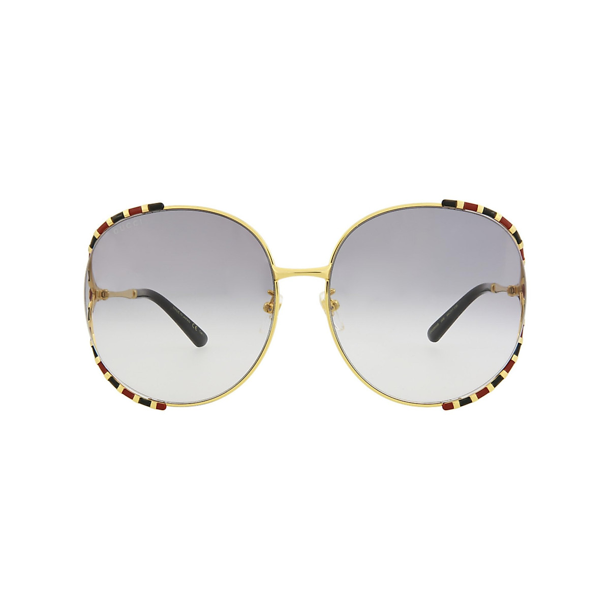 Gucci Round/Oval Sunglasses Gold Gold Grey Luxury Eyewear Made In Japan Metal Frame Designer Fashion for Everyday Luxury