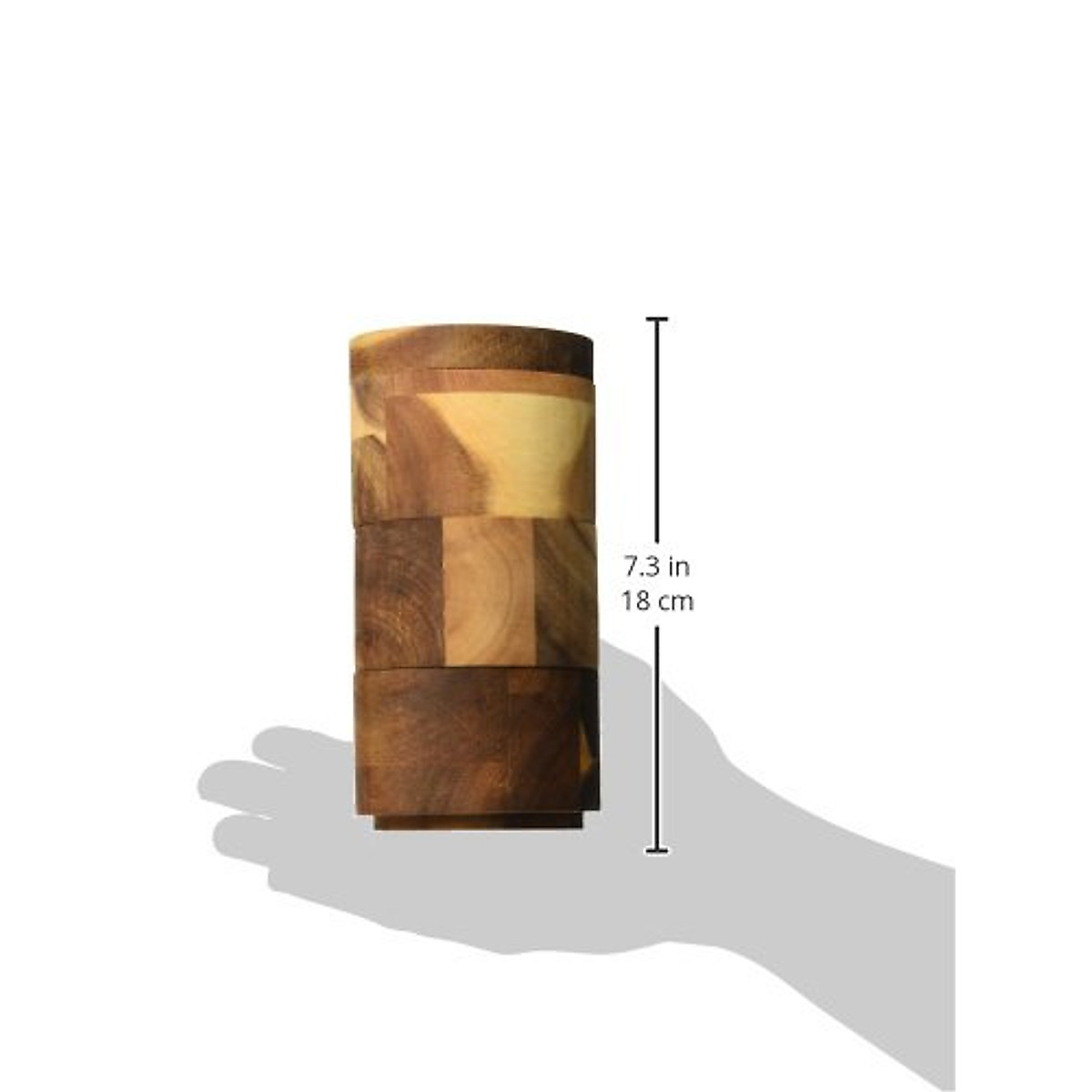 Rachael Ray Pantryware Wood Salt Cellar Stacking Set / Wood Salt Box Stacking Set3 piece, Brown