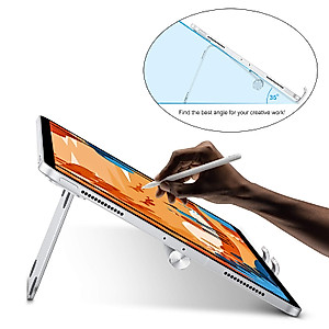 OMOTON C3 Cell Phone Stand for Desk, Larger and Exceptionally Stable, Adjustable Phone Cradle Holder with Bigger Body & Longer Arm, Compatible with iPhone 14, Tablets (7-10") and More, Silver