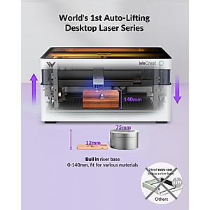 WECREAT Vision 20W(20,000mW) Laser Engraver, 4-in-1 Desktop Diode Laser Engraver and Cutter with Rotary, Smart Camera, Auto-Lifting Enclosure, Air Assist and Laser Bed for Wood Acrylic Metal