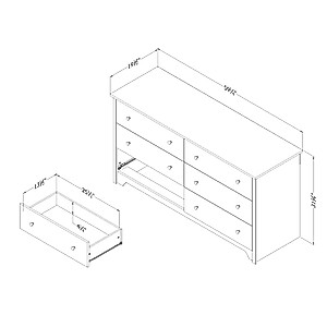 South Shore Vito 6-Drawer Double Dresser, Pure White