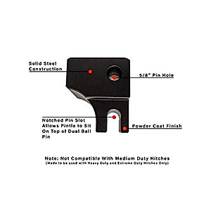 Bulletproof Hitches Trailer Hitch Pintle Attachment Rated to 36,000lbs (Solid Steel, Black Textured Powder Coat)