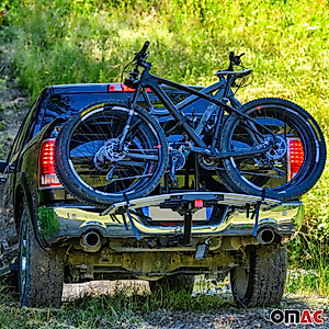 OMAC Auto Accessories Foldable Bike Rack Hitch Mounted | 3 Bicycle Carrier Racks Aadjustable Hitches Suitable for Electric Bikes and Fat Bikes