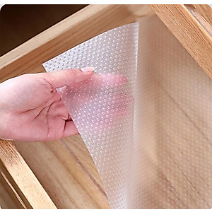 Soqool 8 PCS Refrigerator Mats Fridge Shelf Mats Kitchen Shelf Liners Drawer and Cabinet Liners Washable Table Placemats, Easy to Clean (2Green+ 2Blue+ 2Pink+ 2White)