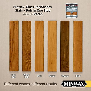 Minwax PolyShades Wood Stain + Polyurethane Finish – Quart, Pecan, Gloss