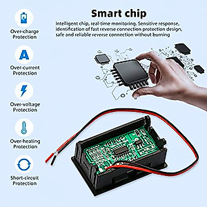 CenryKay 6PCS 2 Wire Green DC 4.5-30V 0.56" LED Panel Digital Display Voltage Meter Mini DC Digital Voltmeter