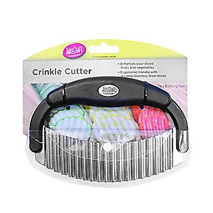 Tablecraft H6610 Crinkle Cutter Single Blade with Plastic Handle, Small, Black