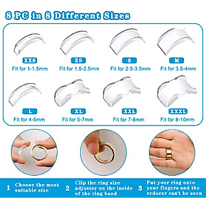 70 Pcs Ring Size Adjuster for Loose Rings with Ring Size Measuring Tool for Ring Adjuster, Plug-in Invisible Ring Spiral Silicone Tightener with Women and Men Any Rings Size