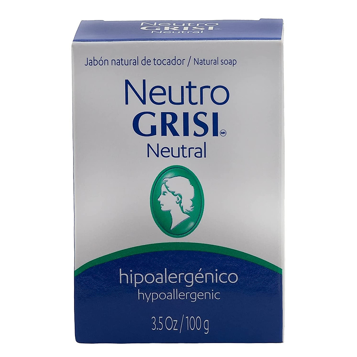 Grisi Neutral, Cleansing and Hypoallergenic Soap, Soften and Clean your skin, Non-Irritating, Fragrance-free, for All Kind of Skin, 6-Pack of 3.5 Oz each, 6 Bar Soaps.