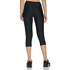 Under Armour Women's HeatGear Armour High Waisted Pocketed No-Slip Capri Leggings , Black (001)/White , X-Large
