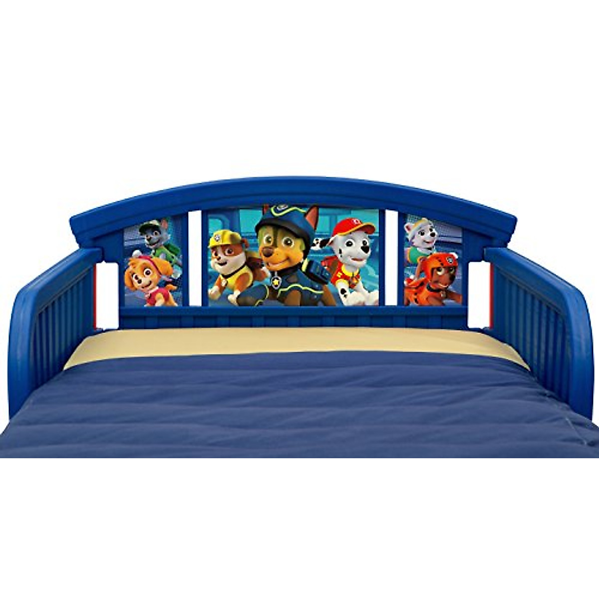 Delta Children Plastic Toddler Bed, Nick Jr. PAW Patrol Twinkle Galaxy Dual Sided Recycled Fiber Core Toddler Mattress (Bundle)