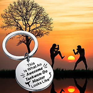 PENQI Martial Arts Jewelry Taekwondo Gift Taekwondo Lover Gift This is What an Awesome Taekwon-Do Master Looks Like Keychain Taekwondo Coach Student Gift (K-Taekwon-Do)