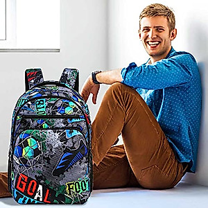 gxtvo 3PCS Laptop Backpack for Men, 17 Inch Water Resistant College Computer Bookbag with Lunch Box, Durable Business Bag Set for Teenagers Boys