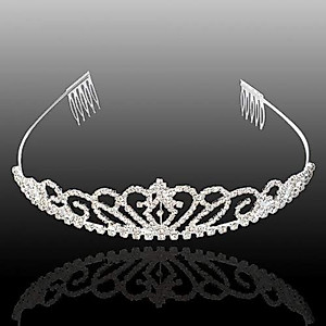 Bseash Silver Crystal Tiara Crown Headband Princess Elegant Crown with combs for Women Girls Bridal Wedding Prom Birthday Party