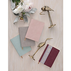 DesignWorks Ink Suede Flexible Cloth Journal Notebook with Lined Pages and Ribbon Bookmark for Work, Writing, Journaling - 5.75" x 8" Dusty Blush Pink Journal