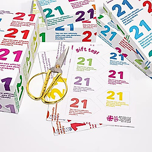 CENTRAL 23 Funny Wrapping Paper Adult - 21st Birthday Wrapping Paper For Women Or Men - 6 Sheets Gift Wrap For Birthdays - Comes With Fun Stickers