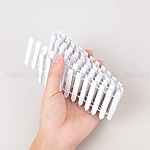 AUEAR, 35 Inch Long Mini Fairy Garden Fence Wood Ornament Wooden Decorative Picket Fence for DIY Crafts Project (White, 2-Pack)