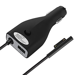 Sisyphy Surface Car Charger with USB Charging Port, Total 42W 12V 2.58A Power Supply, Compatible for Microsoft Surface Pro7 + Plus Pro6 Pro5~3 Surface Go 1/2 Laptop 1/2/3 Surface Book