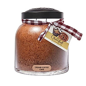 A Cheerful Giver — Crumb Coffee Cake - 34oz Papa Scented Candle Jar with Lid - Keepers of the Light - 155 Hours of Burn Time, Gift for Women, Brown